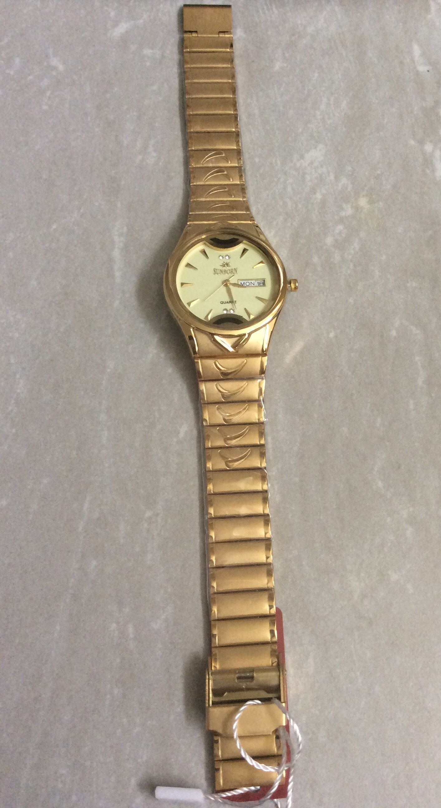 Sunborn Gold Men's Watch Round Glow in Dark Dial Index - Etsy