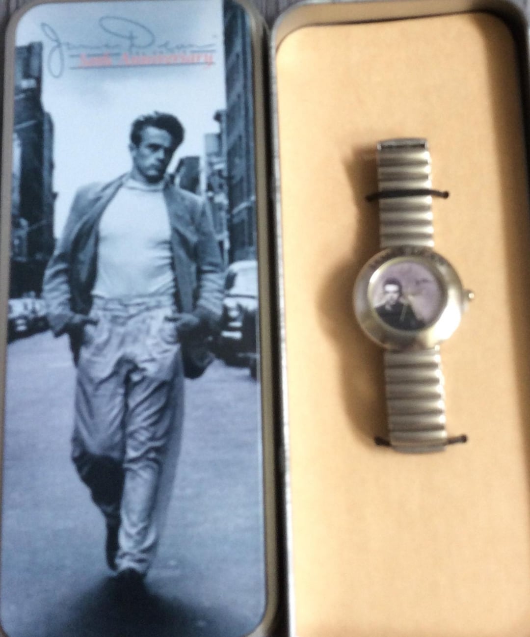 James Dean Silver Round Women's Watch on a Silver Stainless Steel ...