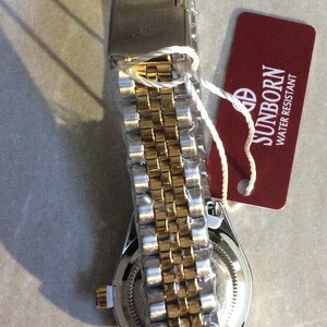 Sunborn Women's Two-tone Watch Round Black Dial Day & Date Indicators ...