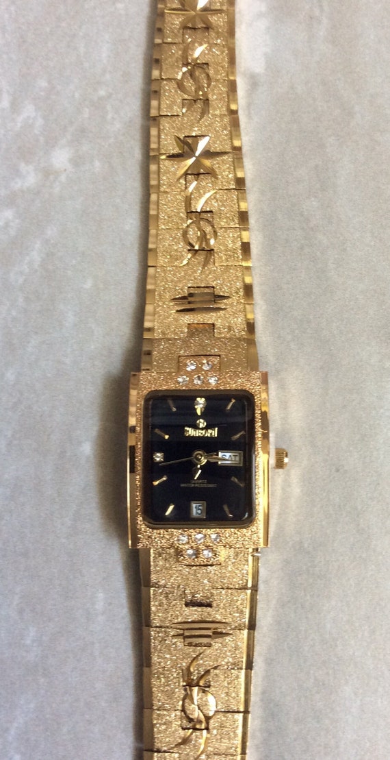 SUNBORN Women's Crystal Watch Rectangle Day & Date Bl… - Gem