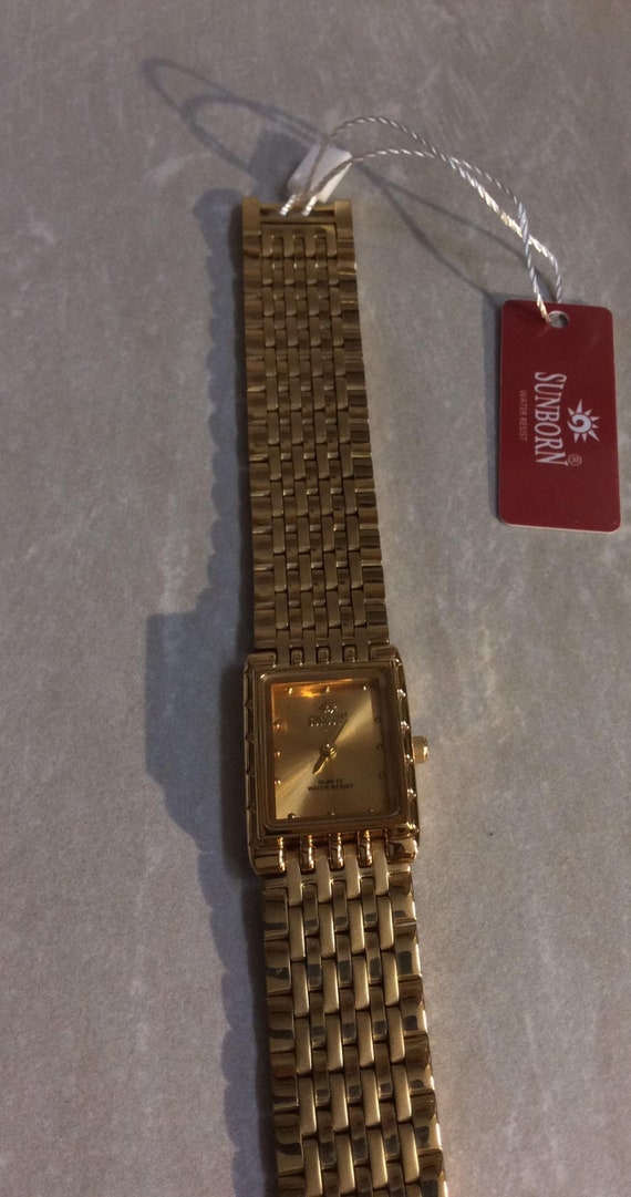 SUNBORN Women's Gold Watch Round Golden Pearl Dial Cr… - Gem