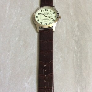 Vellaccio Men's Silver Watch Round Glow in the Dark Dial Black Numbered ...