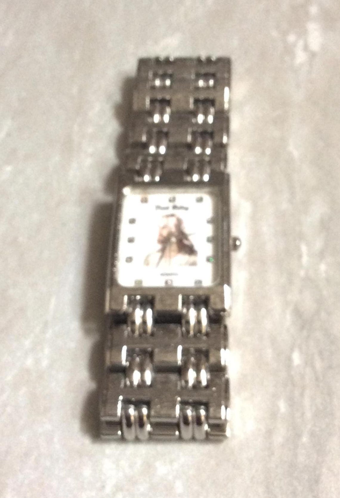 Fred Belay Silver Men's Religious Watch Jesus White Sunray Dial Crystal ...