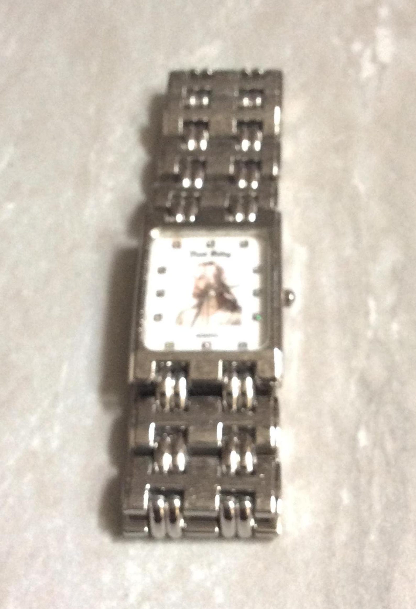 Fred Belay Silver Men's Religious Watch Jesus White Sunray Dial Crystal ...