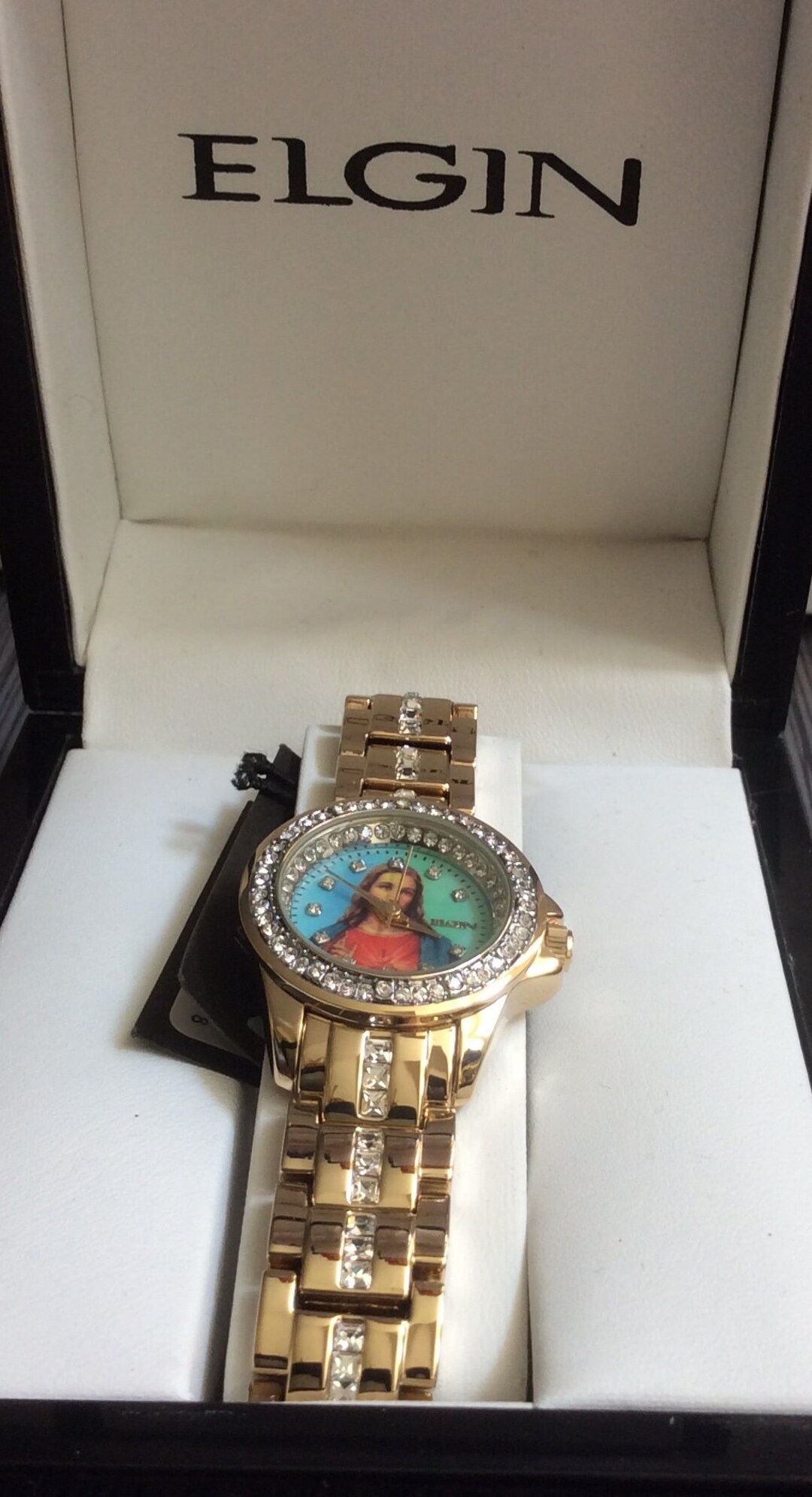 Elgin Women's Religious Watch "jesus" Crystal Colorful Dial Crystal ...