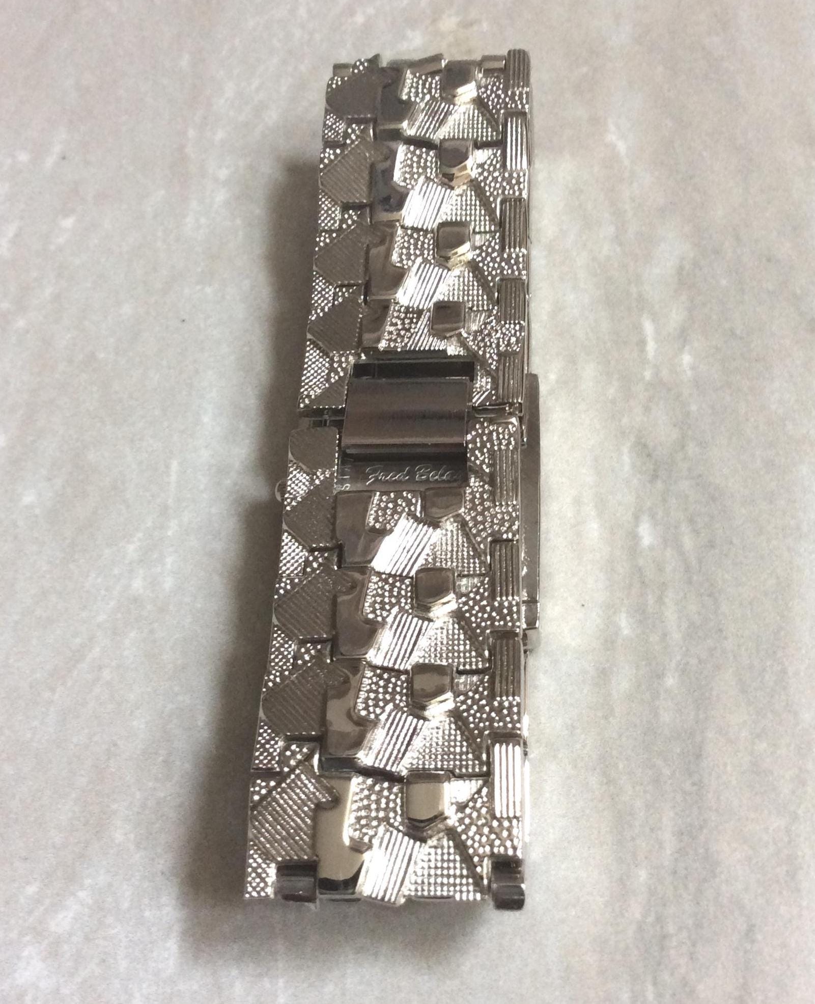 Fred Belay Silver Men's Religious Watch Rectangle Jesus White Dial ...