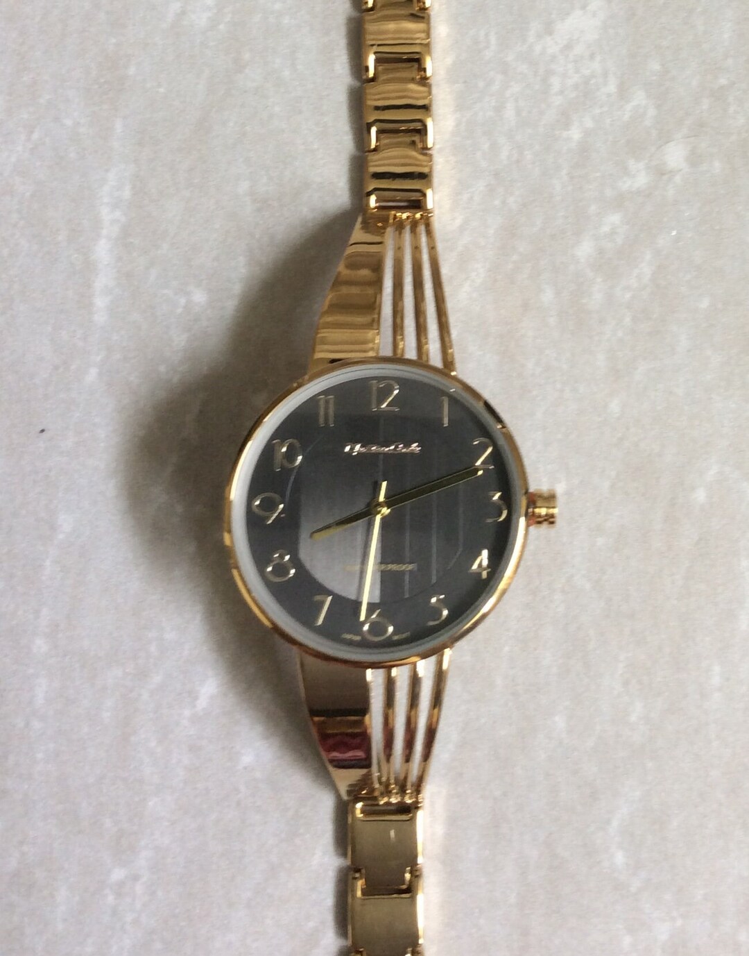 Montres Carlo Womens Gold Watch Round Black Dial Gold Numbered - Etsy