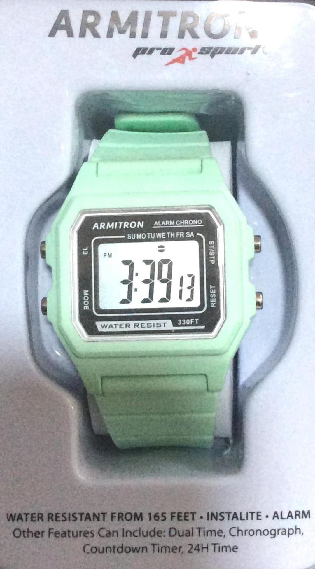 ARMITRON Pro Sport Women's Light Green Watch Having a Rectangular ...