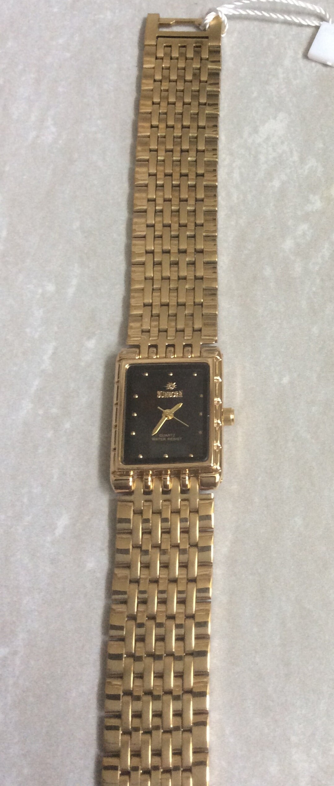 SUNBORN Water Resistant Women's Watch Rectangle Black Dial Indices ...