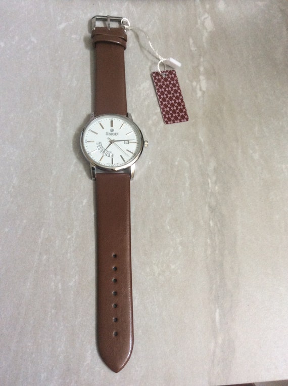 SUNBORN Silver Men's Watch Having a Round White Dial … - Gem