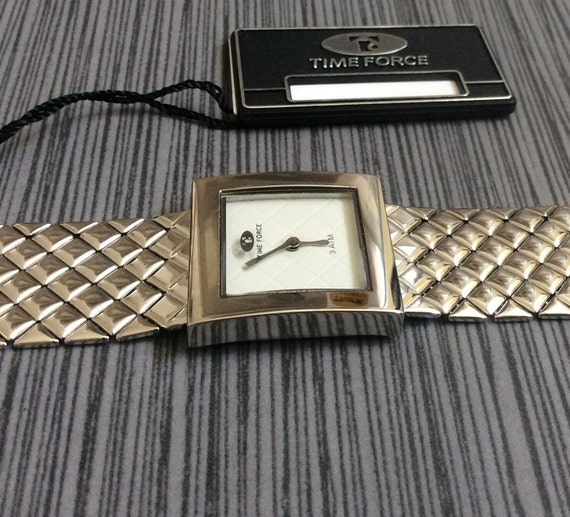 Time Force Women's Watch Square White Dial on a Silver - Etsy