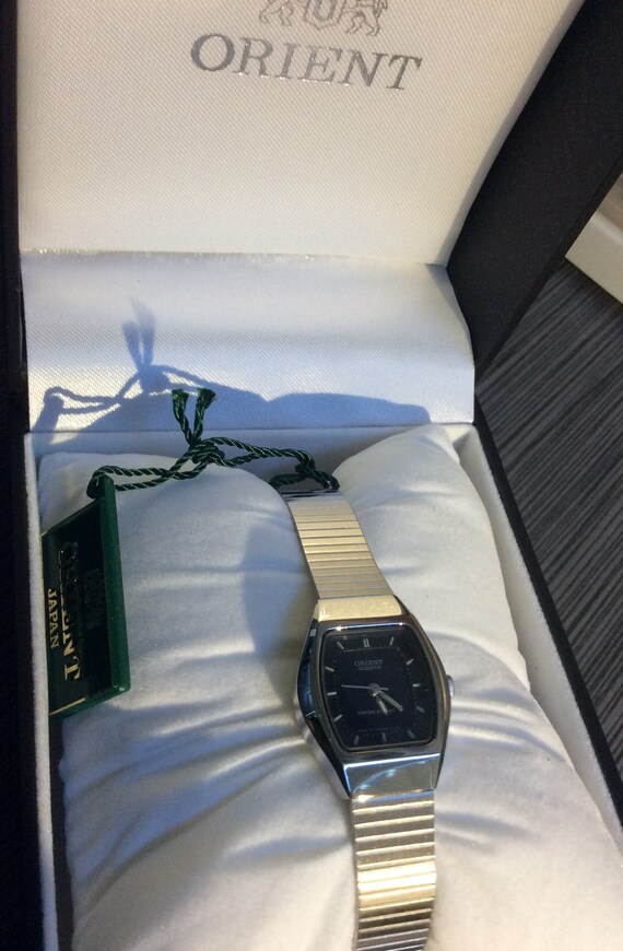 ORIENT Women's Watch Rectangle Blue Dial Silver Index… - Gem