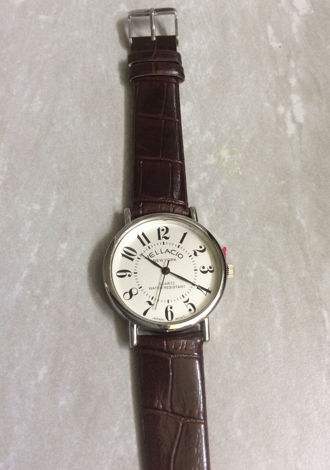 VELLACIO Men's Watch Round Silver Dial Easy to Read Black Numbered ...