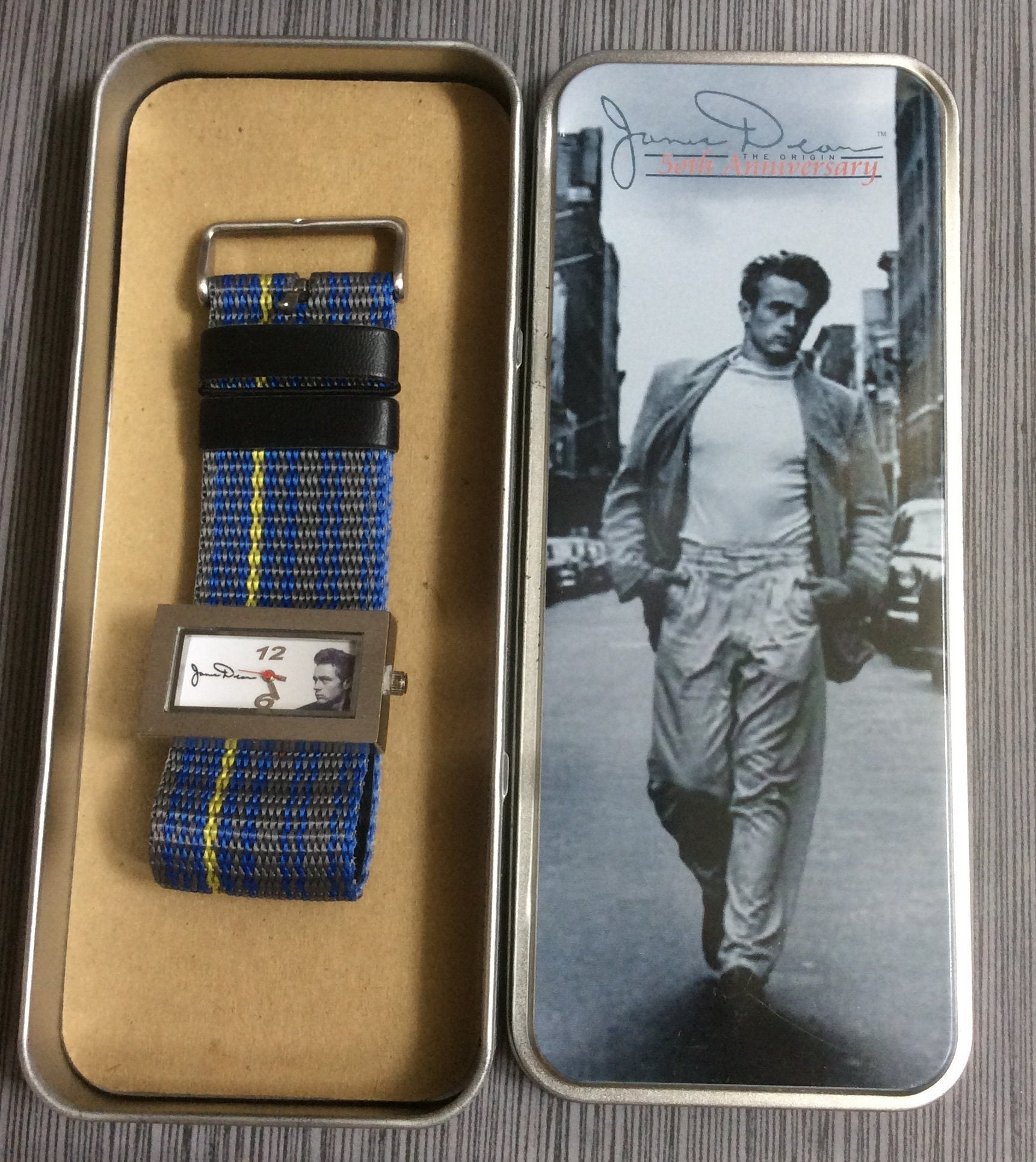 James Dean 50th Anniversary Watch in Collectible Tin 2003 Brand New Un ...