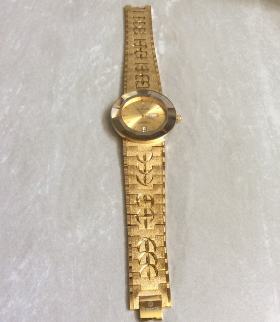 Sunborn Men's Gold Watch Round Gold Dial Index Hours … - Gem