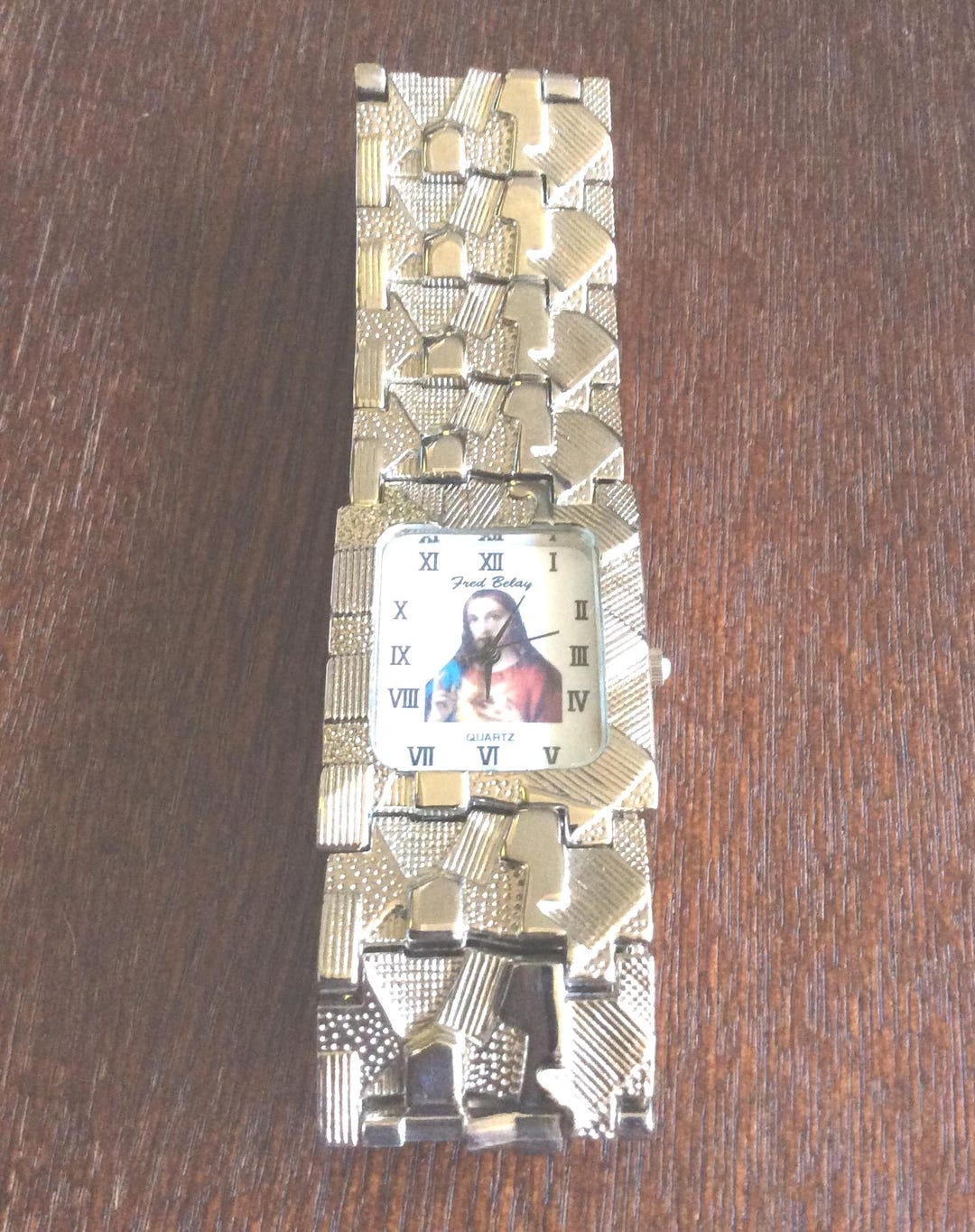 RELIGIOUS JESUS Watch Rectangle White Dial Roman Numeral Hours on a ...