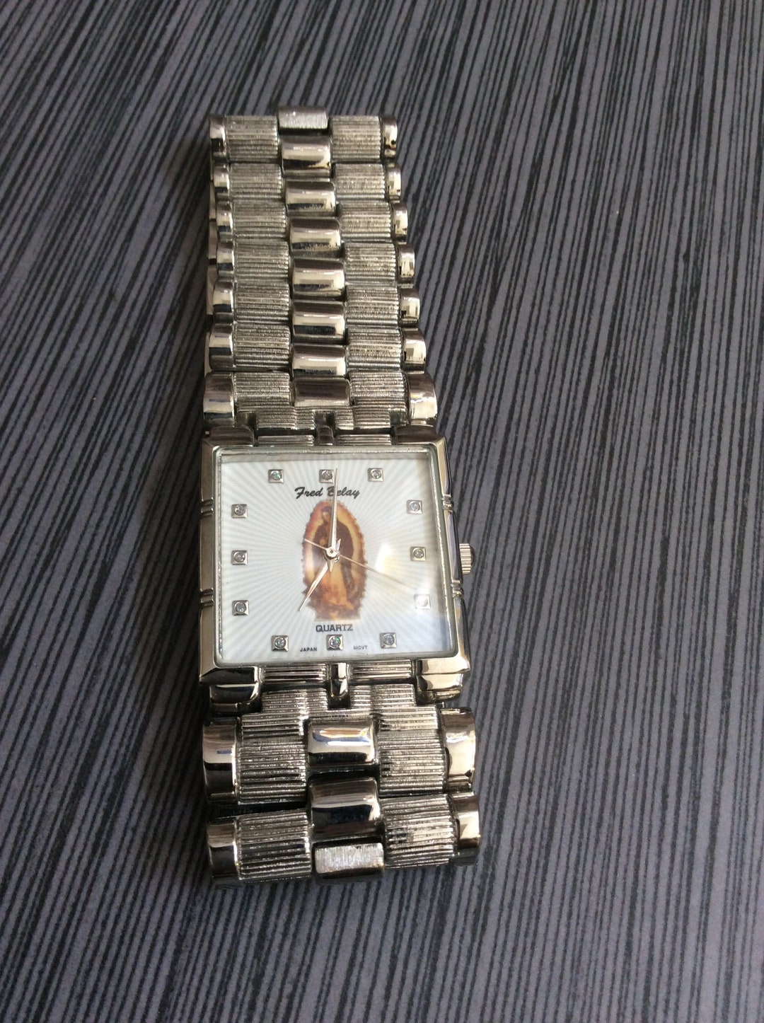 Men's Religious Jesus Watch Having a White Sunray Dial Jesus Image With ...