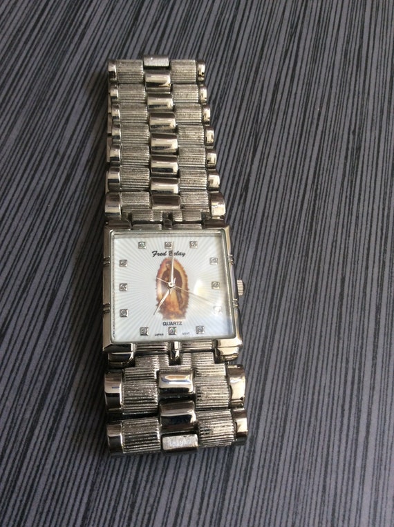 Men's Religious Jesus Watch having a White Sunray Dia… - Gem