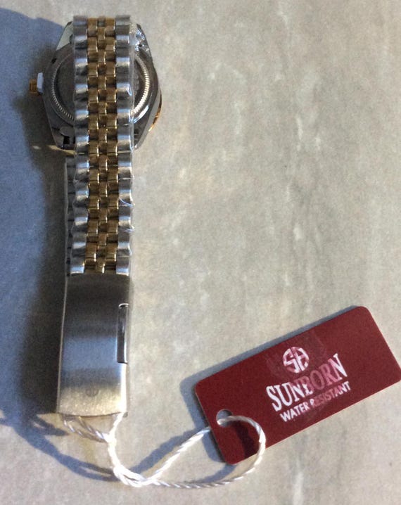 SUNBORN Women's Watch Silver Dial Gold Crystal Gold I… - Gem