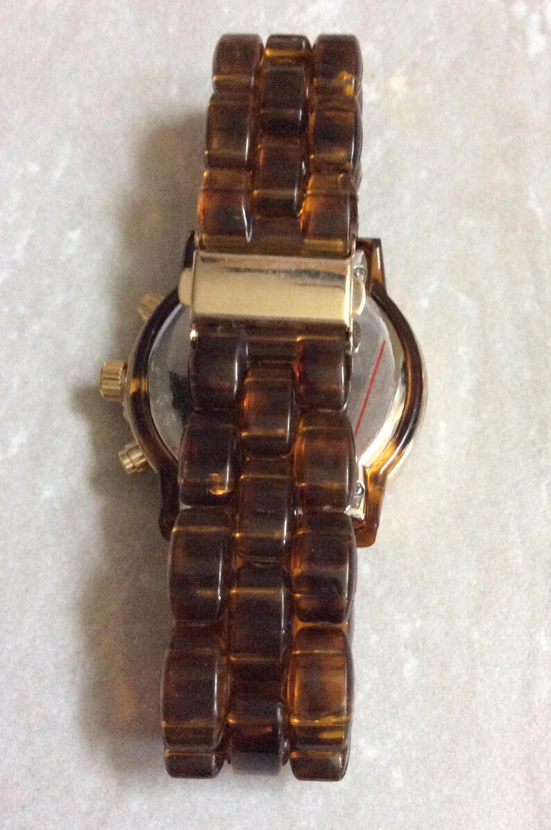 VERSALES Gold Women's Watch Round Brown Dial Crystal Hours on Brown ...