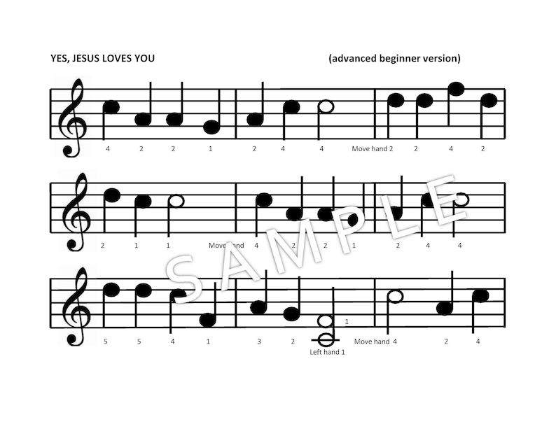 Jesus Loves Me for Beginners and Advanced Beginners (2 Versions) - Etsy