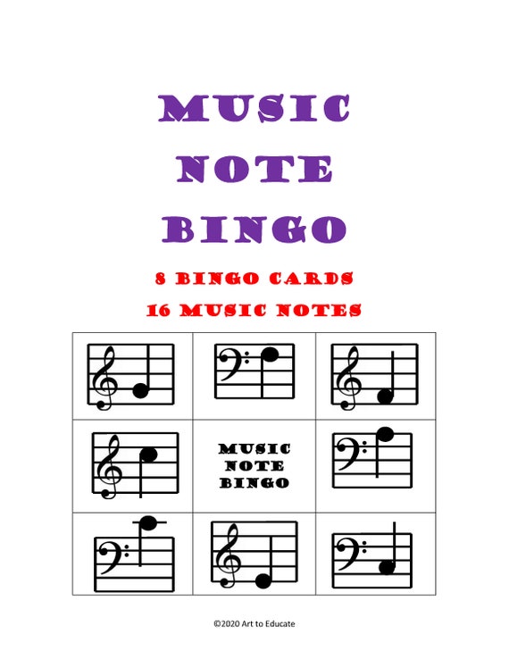 Music Note Bingo | Etsy