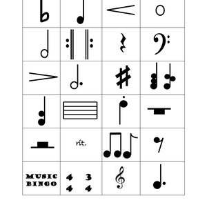 Music Bingo - Etsy