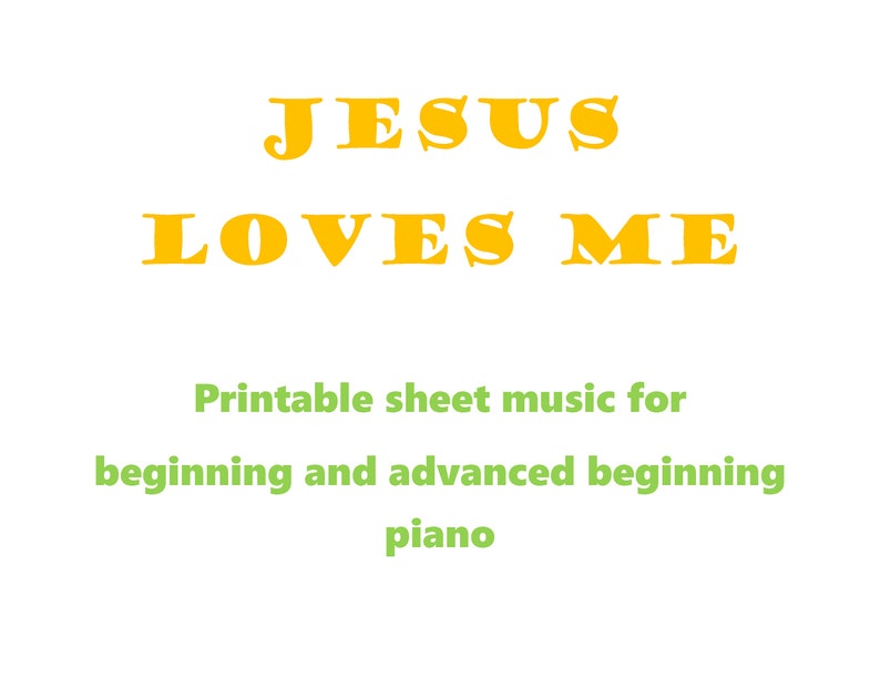 Jesus Loves Me for Beginners and Advanced Beginners (2 Versions) - Etsy
