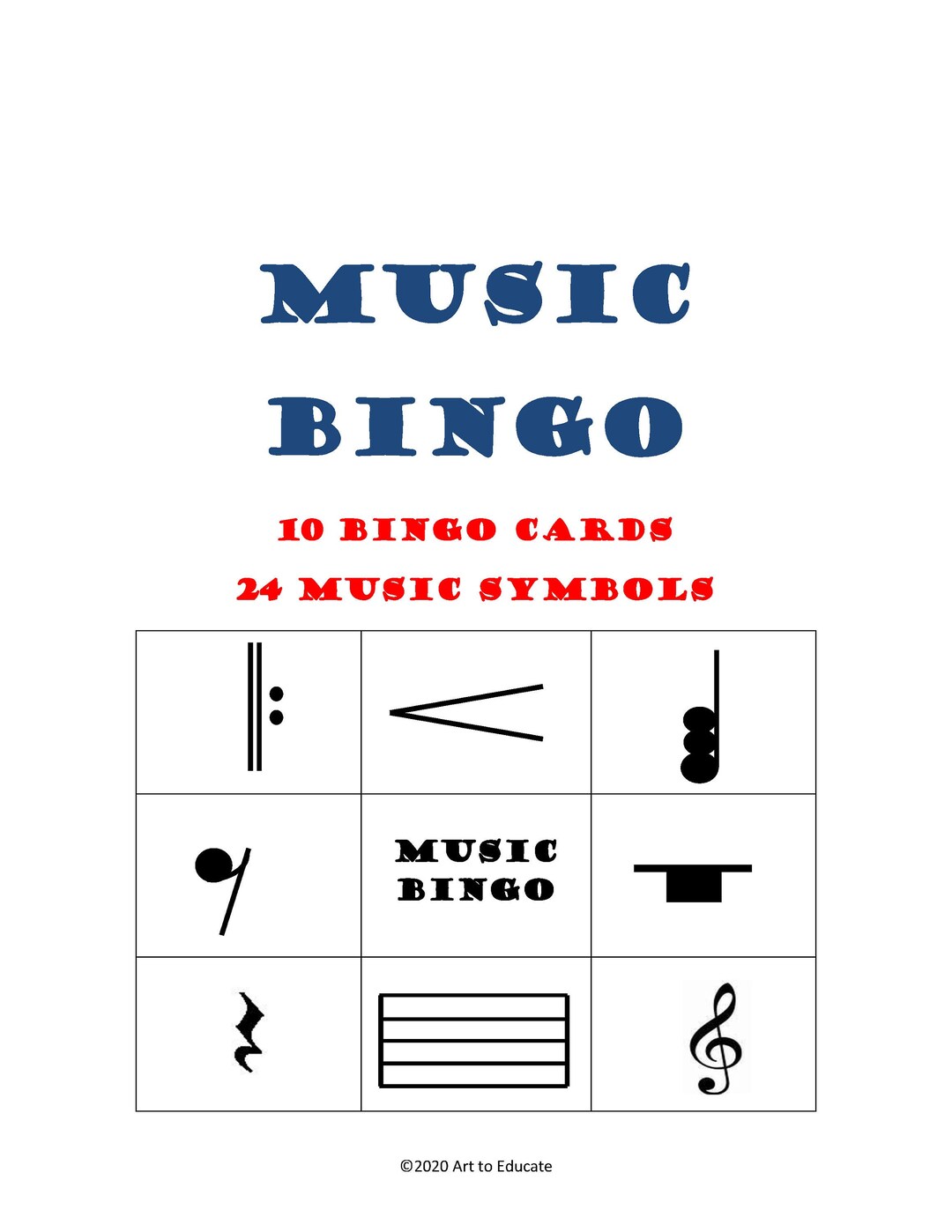 Music Bingo - Etsy