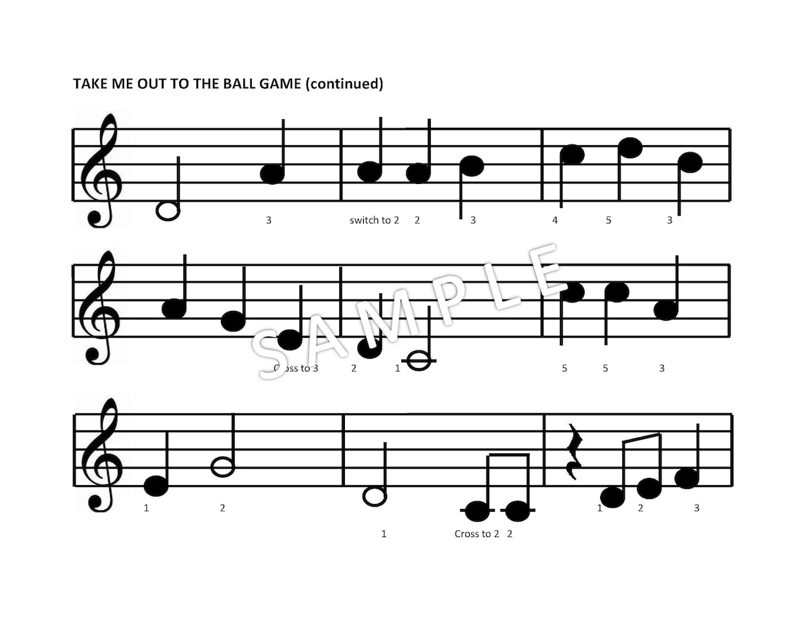 Take Me Out to the Ball Game Piano Sheet Music for Advanced Beginners ...