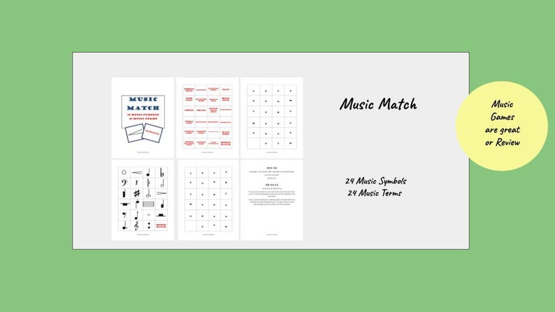 Music Symbols Matching Game (printable) - Etsy