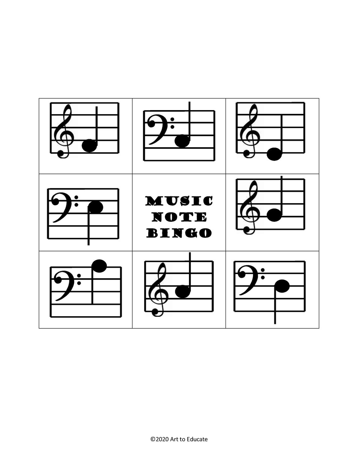 Music Note Bingo - Etsy