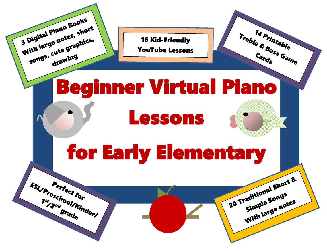 Beginner Virtual Piano Lesson Bundle - Etsy