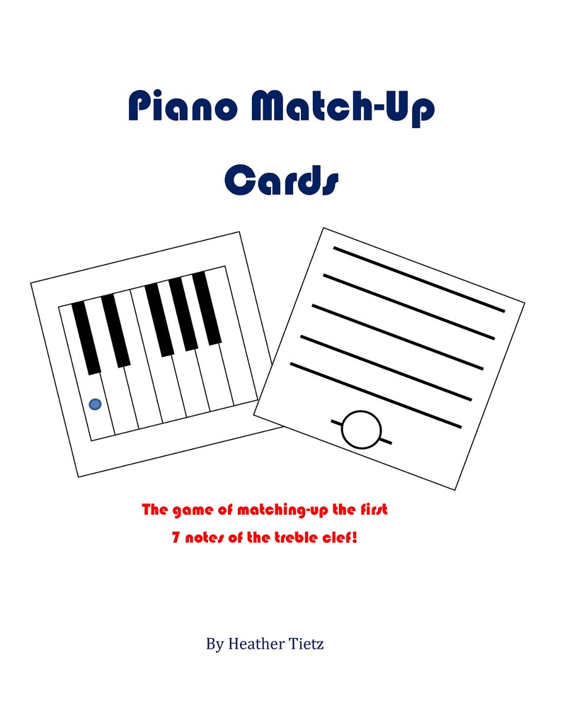 Piano Match-up Card Game - Etsy