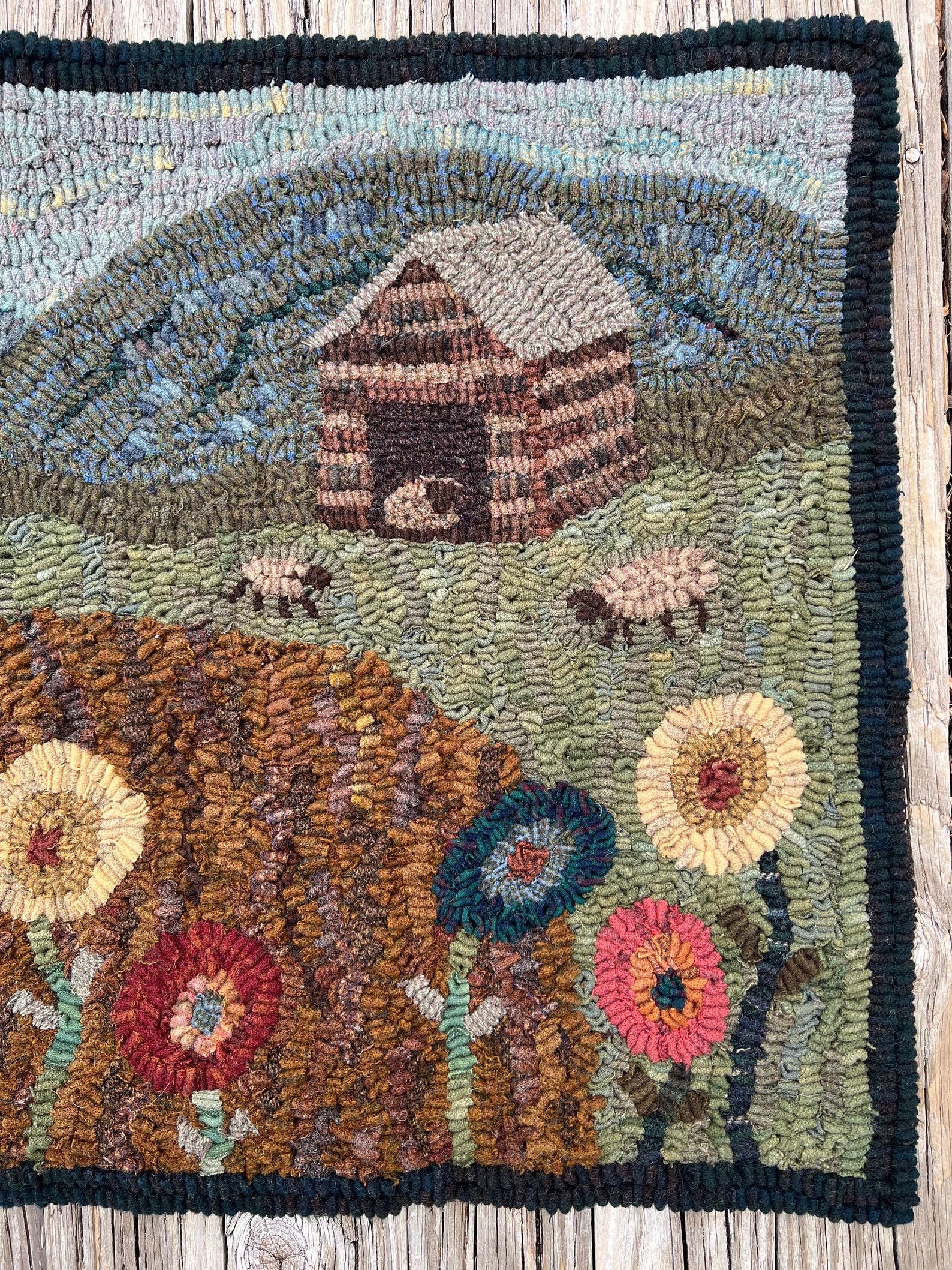 Rug Hooking PATTERN, Pasture Sheep, 23.5 X 39.5, Primitive, Hooked Rug ...