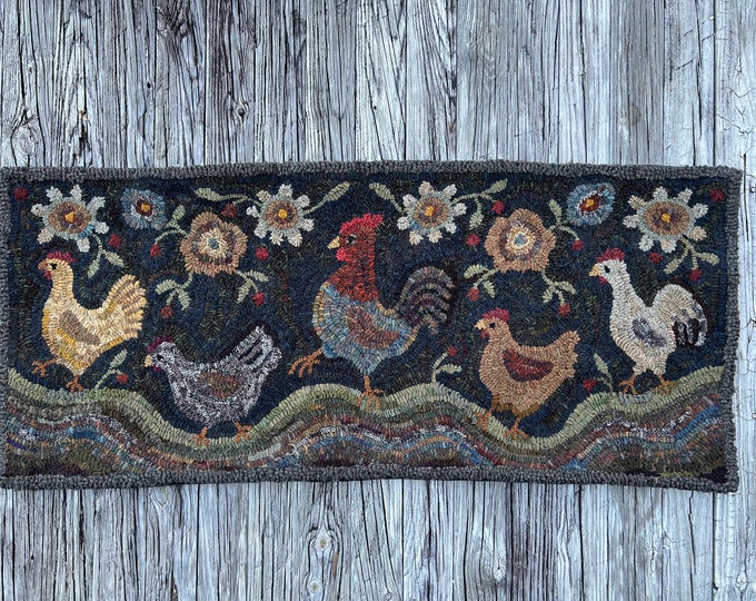 POMEGRANATE HILL village Tile Series Traditional Rug Hooking Pattern ...