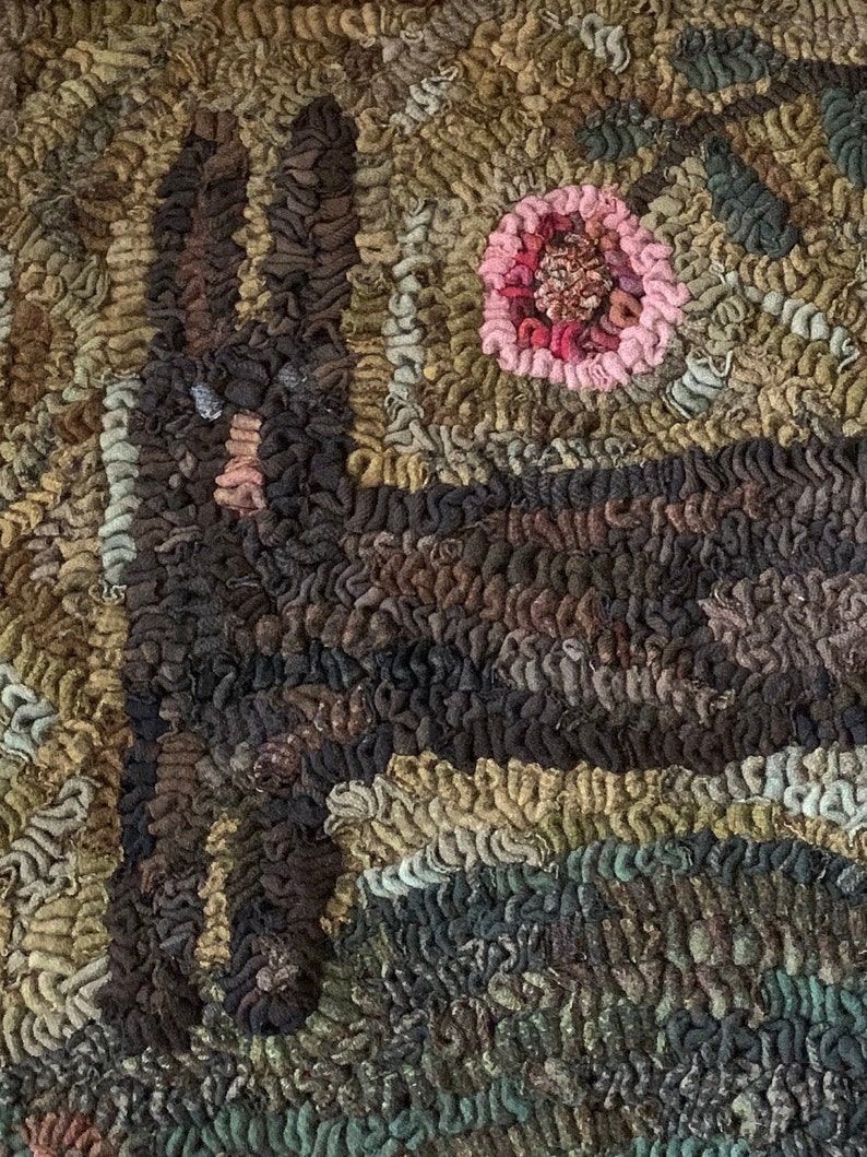 Rug Hooking Pattern Posie Rabbit 21 X 23 Primitive - Etsy