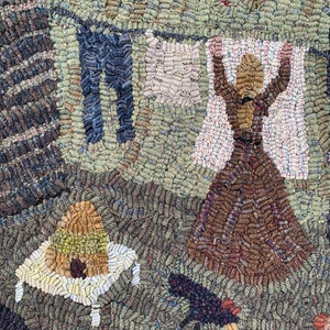 Rug Hooking PATTERN, This is the Day, 33 X 63, Log Cabin, Hooked Rug ...