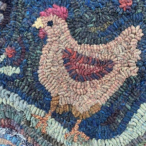 Rug Hooking PATTERN, Chicken Stroll, 23x54, 17x40, Chicken, Rooster ...