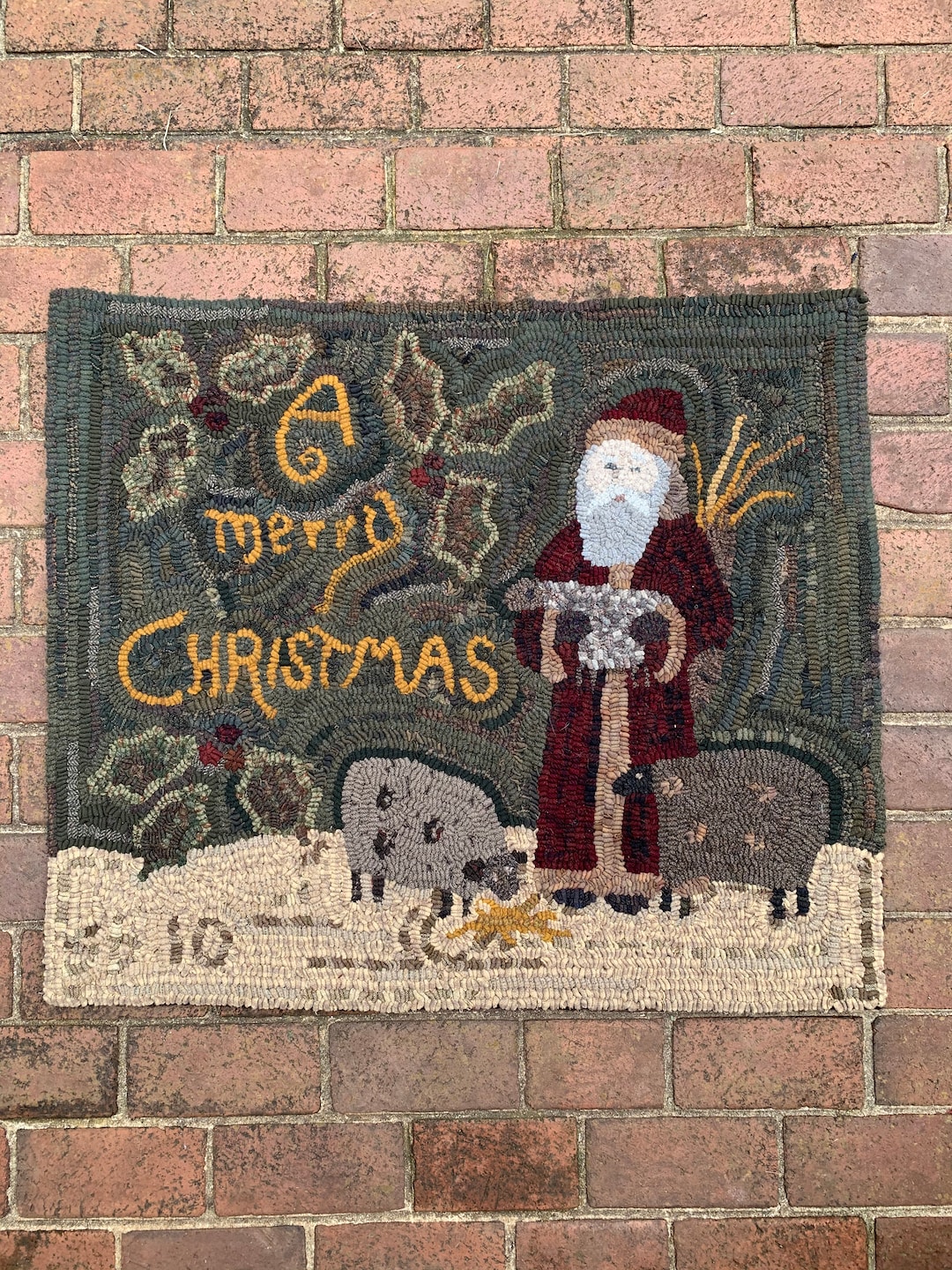 Rug Hooking Pattern, A Merry Christmas, 30x36, Primitive, Father ...