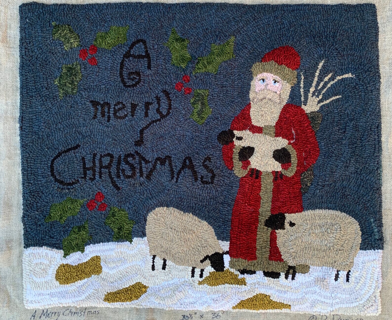 Rug Hooking Pattern A Merry Christmas 30x36 Primitive | Etsy