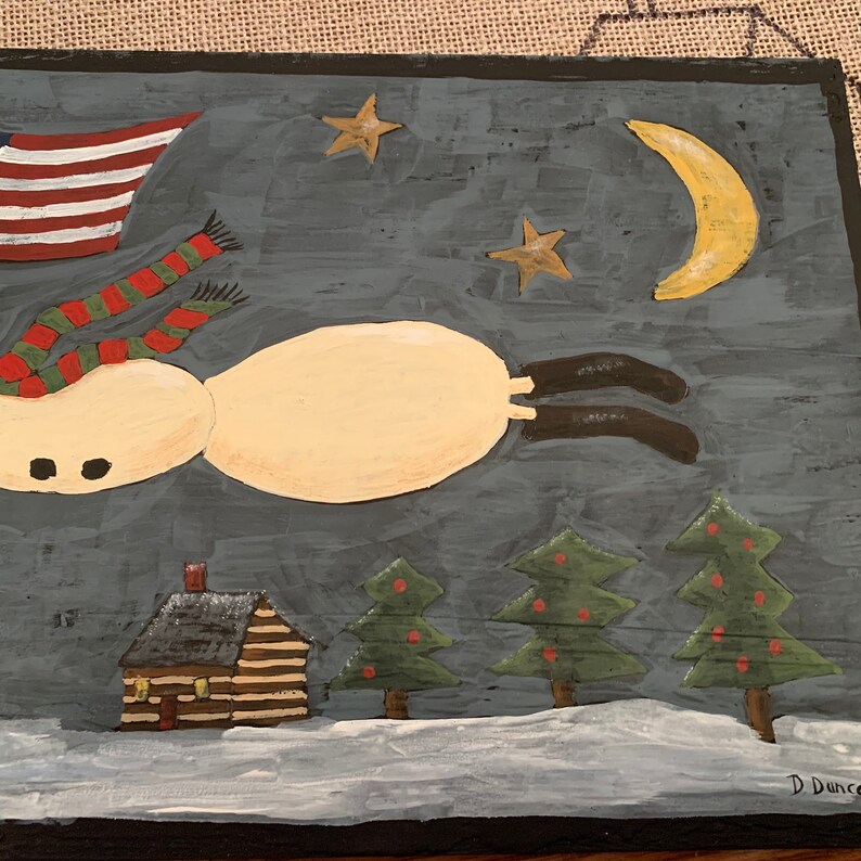 Rug Hooking Pattern When Snowmen Fly 18x33 Primitive | Etsy