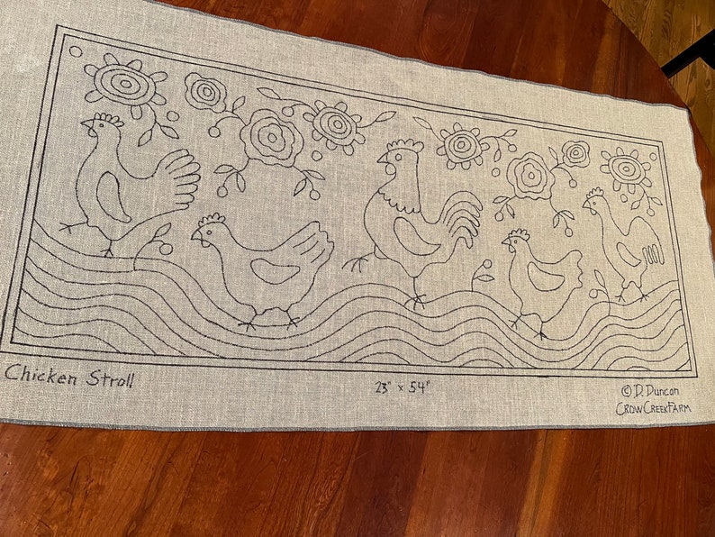 Rug Hooking PATTERN Chicken Stroll 23x54 17x40 - Etsy