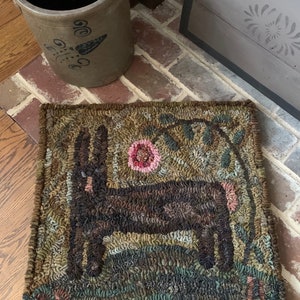 Rug Hooking Pattern, Posie Rabbit, 21 X 23, Primitive, Hooked Rug, DIY ...
