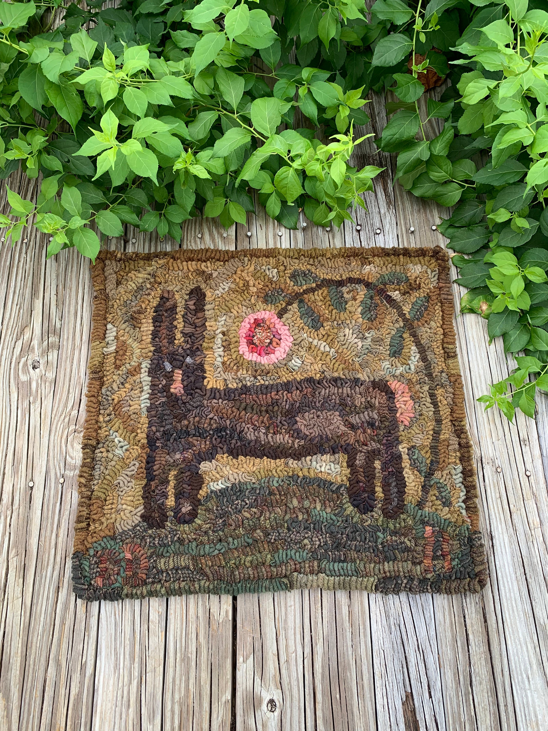 Rug Hooking Pattern Posie Rabbit 21 X 23 Primitive - Etsy