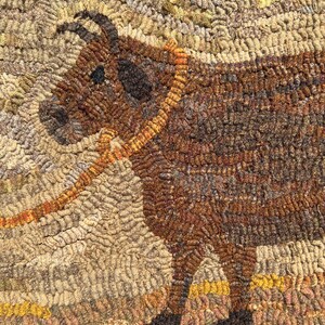 Rug Hooking PATTERN, Good-morrow, 25x53, Primitive, Sheep, Cow, Hooked ...
