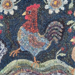 Rug Hooking PATTERN, Chicken Stroll, 23x54, 17x40, Chicken, Rooster ...
