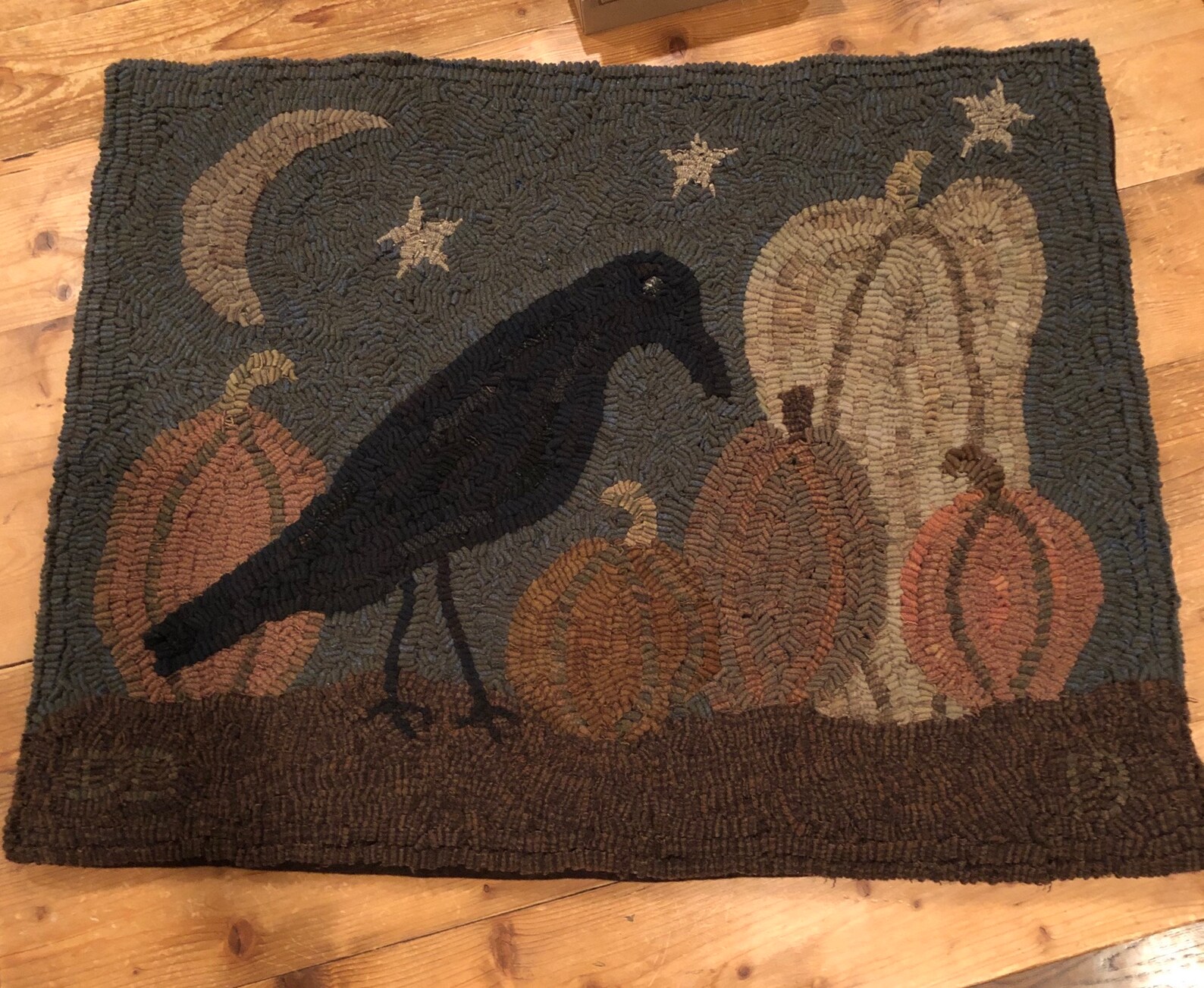 Rug Hooking Pattern Crow and Pumpkins 29 X 37 Primitive - Etsy