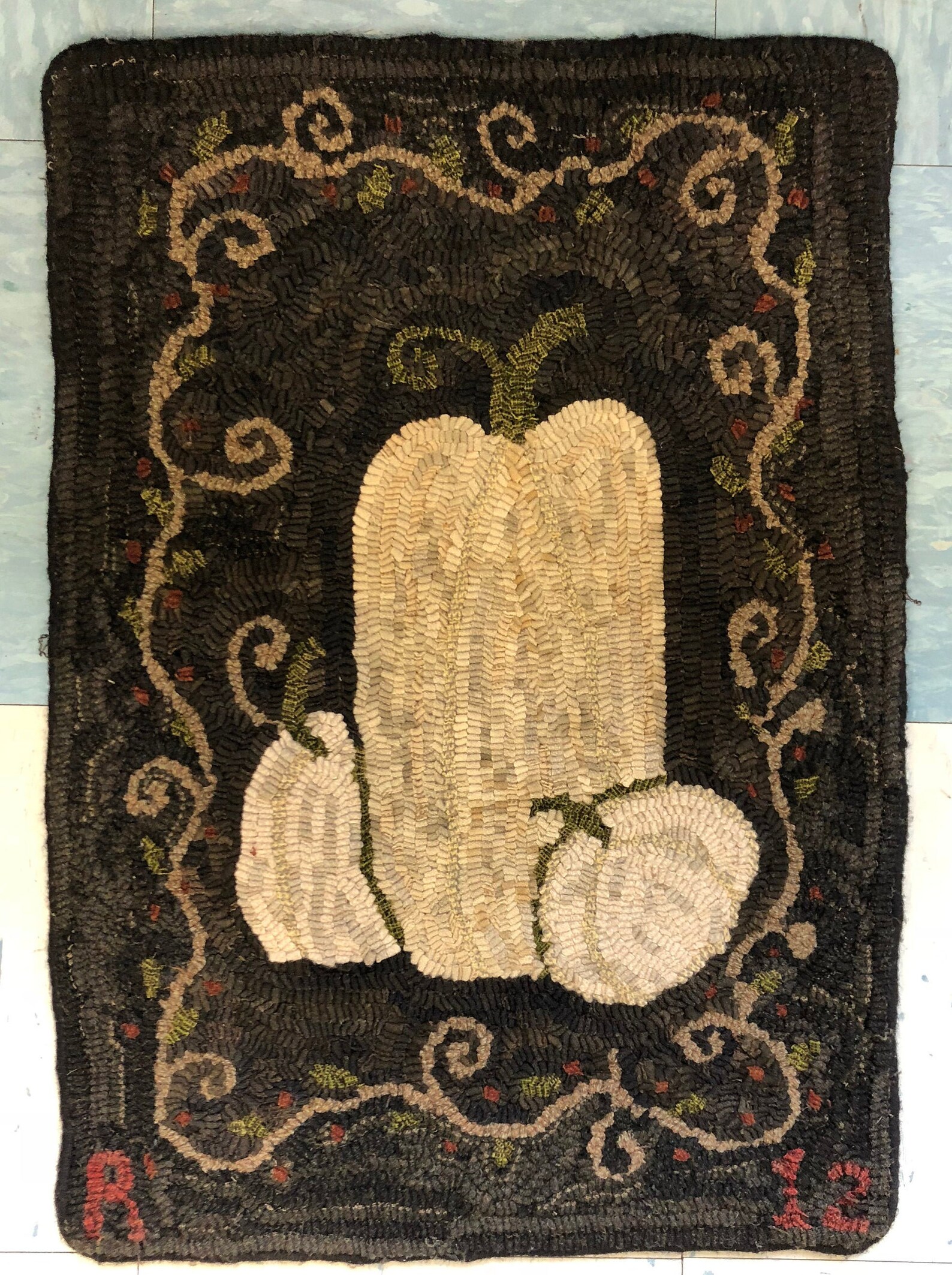 Rug Hooking Pattern Tall Pumpkins 18x27 Primitive Hooked - Etsy