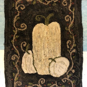 Rug Hooking Pattern, Tall Pumpkins, 18x27, Primitive, Hooked Rug ...